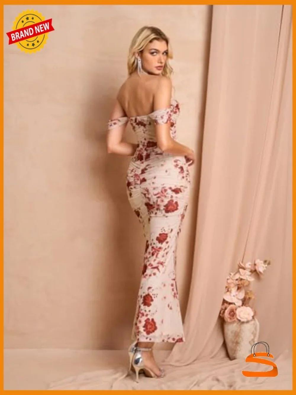 Dresses | Off Shoulder Maxi Dress Corset Ruched Bodycon Formal Wedding ...